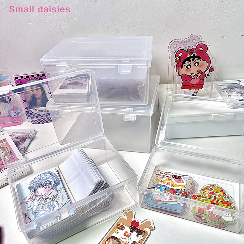 [Small daisies] INS Transparent Plastic Storage Box Photocards Holder ...