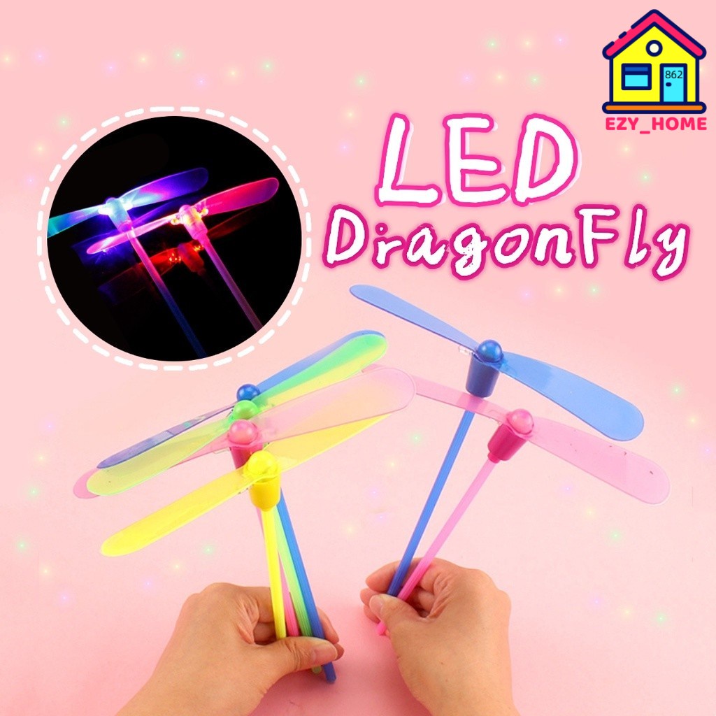 (1 PCS) LED Bamboo Dragonfly Flash Light Flying Stick Creative Toys ...