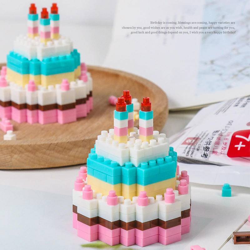 Creative Birthday Cake Candy Building Blocks Cake Shaped Small Particle ...