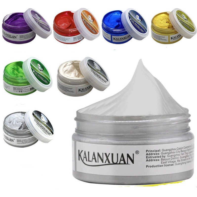 [Kalanxuan] Color Hair Clay Pomade 9 Colors Full Hair Clay Granny Grey ...