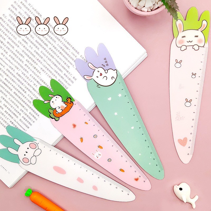 15cm Scale Cute Carrot Magnetic Soft Ruler Drawing Reference Bookmark ...