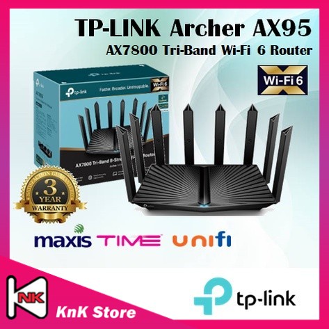 TP-LINK Archer AX95 AX7800 Tri-Band 8-Stream Wi-Fi 6 Router | Shopee ...