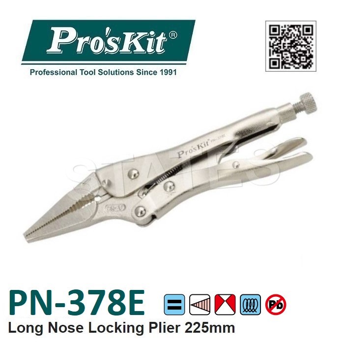 Pro'sKit PN-378E Long Nose Locking Plier (225mm) | Shopee Malaysia