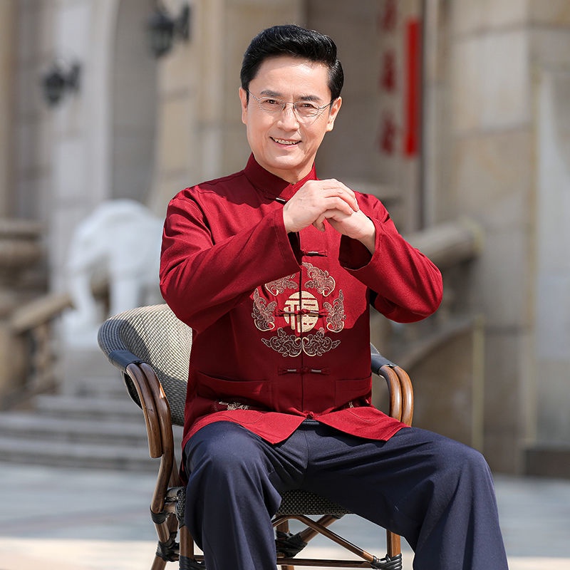 Men Samfu Traditional Short Sleeve Dad Top Baju Raya Lelaki Man CNY ...