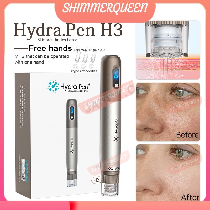 NEW🔥 Hydra Pen H3 Microneedling 2 IN 1 Wireless Dermapen Skin Care Essence Pen Acne Skin Large ...