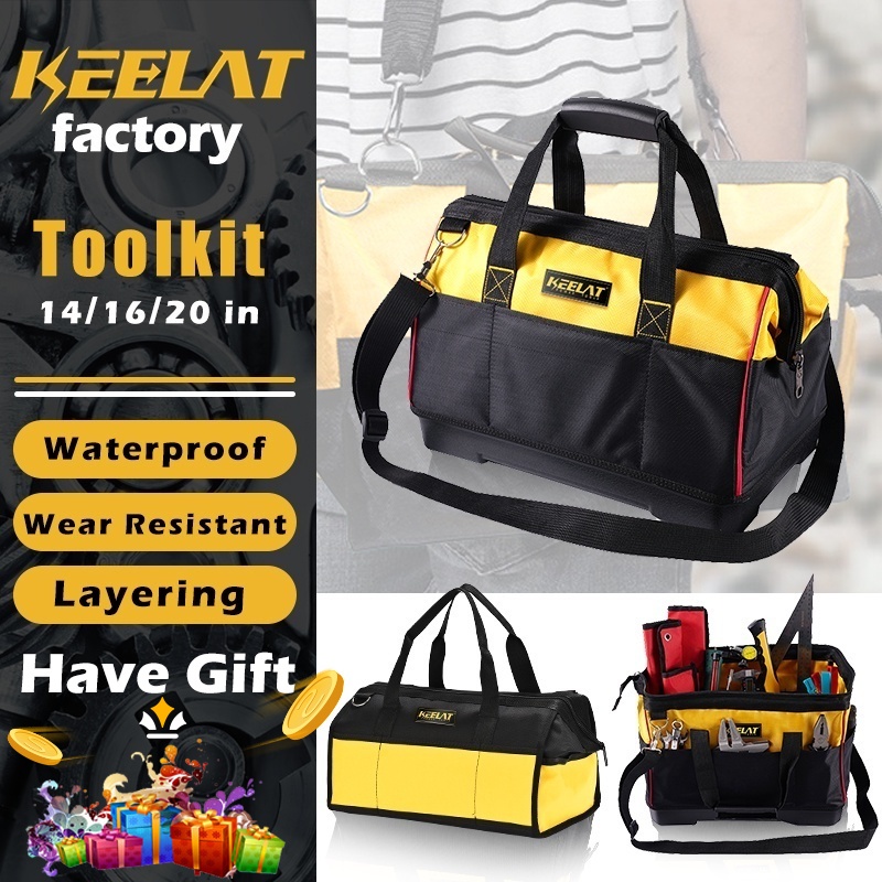 keelat 14/16/20 Inch Toolkit Electrician Tool Bag Weatherproof Heavy ...