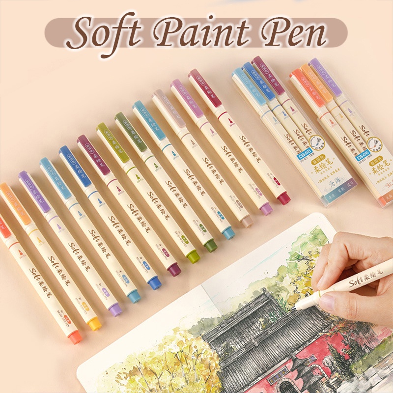 3 Pieces/Set Soft Head Colorful Calligraphy Pen Brush Water-based ...