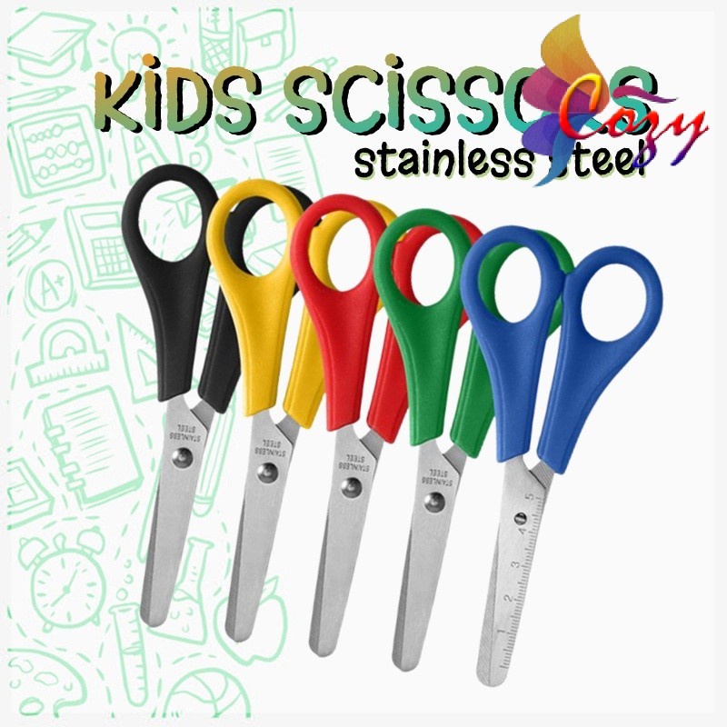 Stainless Steel Kids Art Student Scissors Round Head Cutter ...