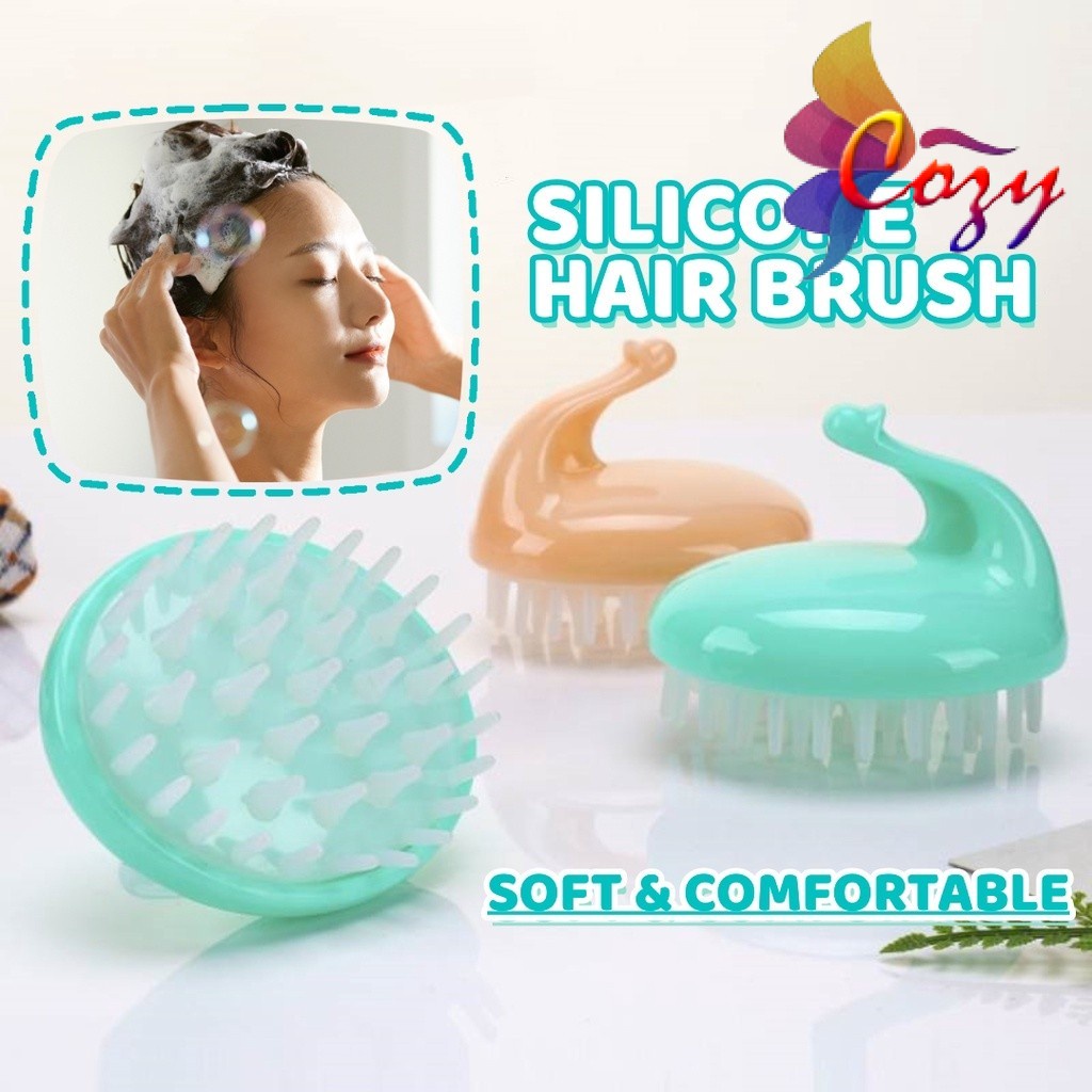 Silicone Edge Shower Hair Brush Deep Washing Spa Care Cleaning Magic ...