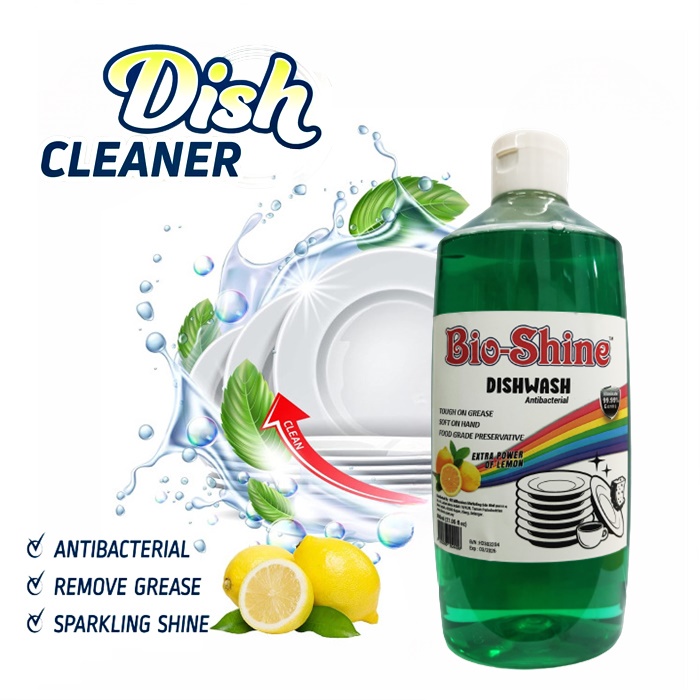 800ml Bio-Shine With Real Lemon Extracts Dishwashing Anti-Bacterial ...