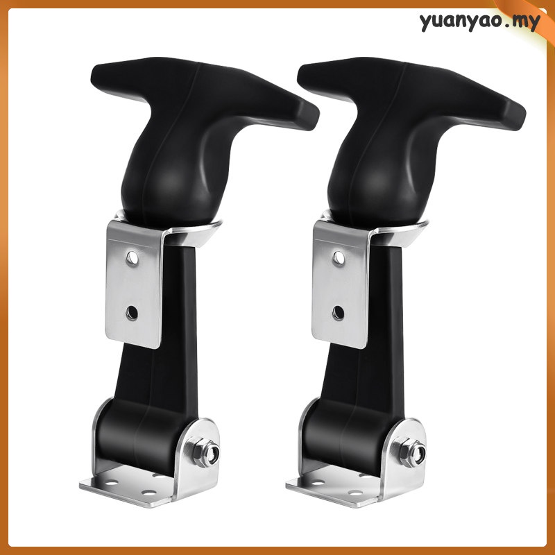 Rubber T Handle Latch Stainless Steel Hasp Center Spring Latches Black ...