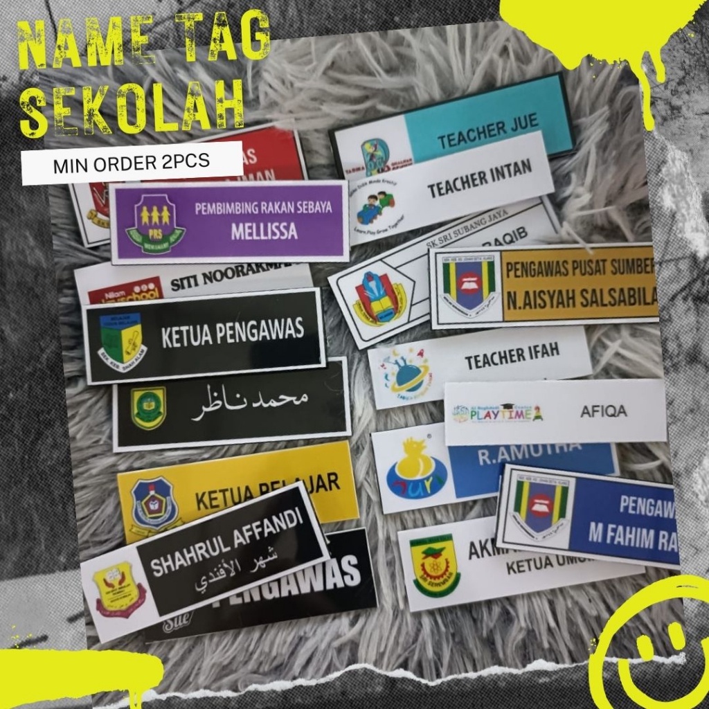 Name Tag Sekolah Murah (Taska tadika / Sekolah Rendah @ Menengah ...
