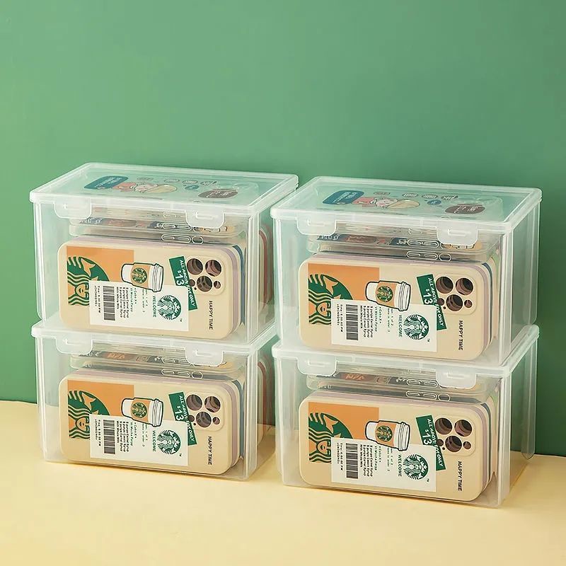 Phone Phone Case Storage Box with Lid Anti-dust Desktop Drawer Building ...