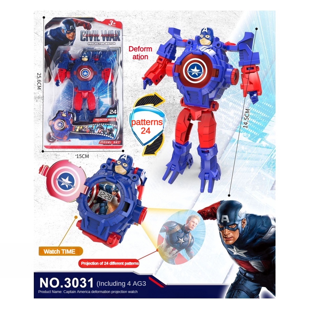 21/24 Projection Robot Deformation Watch Boys Children Edition ...