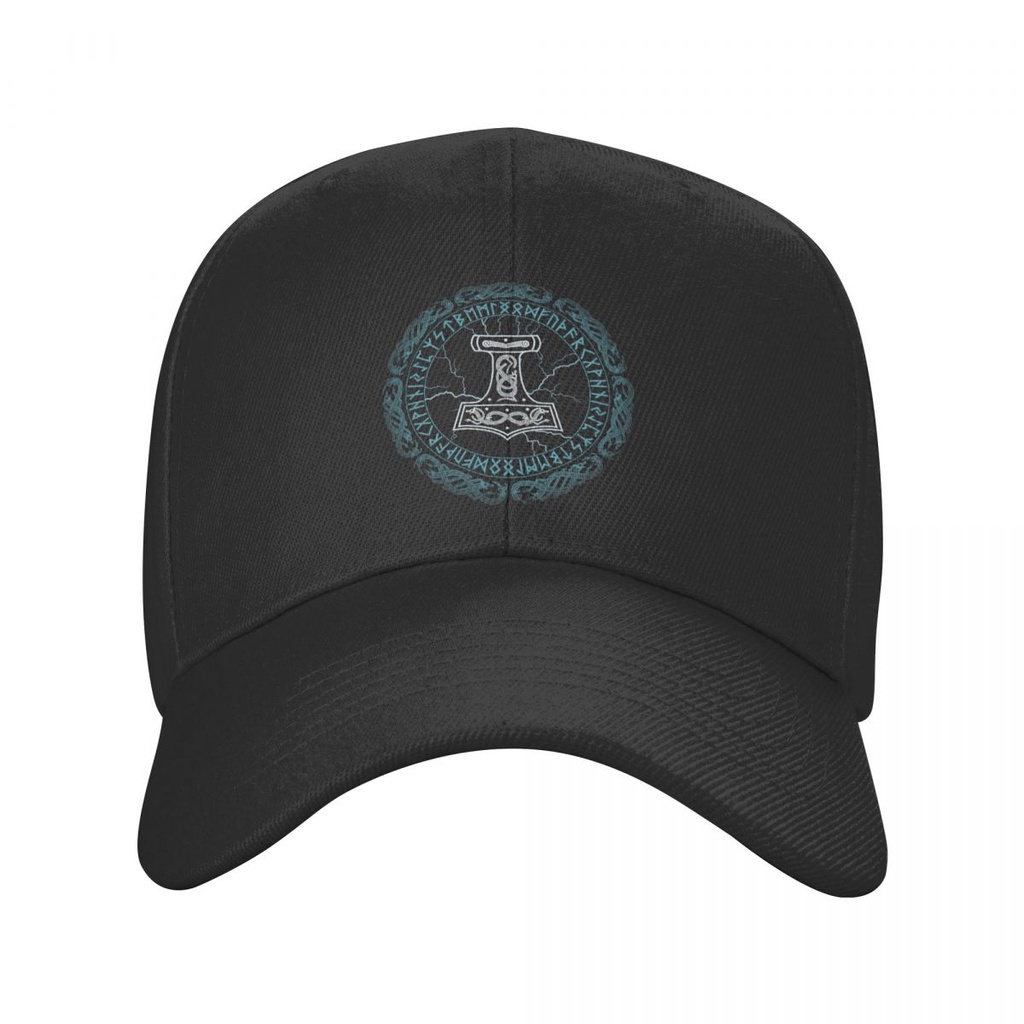 Custom Mjolnir Hammer of Thor Runes Baseball Cap for Men Women Classic ...