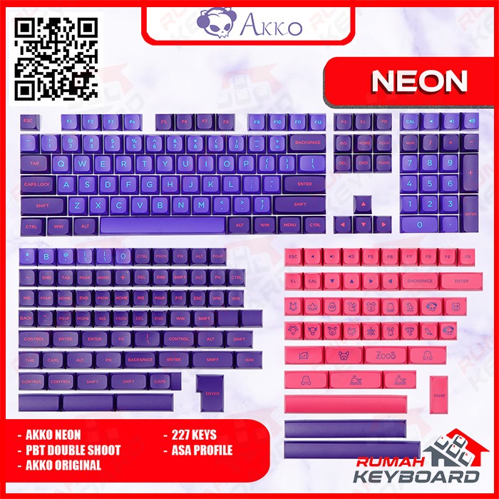 Keycap - KEYCAPS - MDA - AKKO NEON - PBT KEYCAP - 227 KEY | Shopee Malaysia