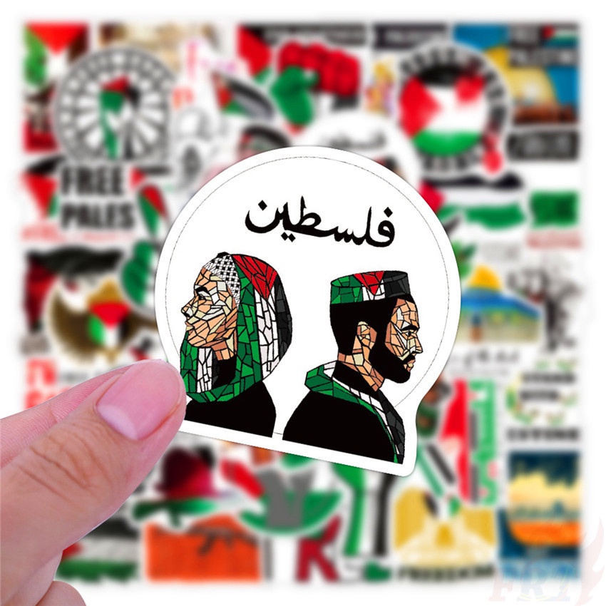 60Pcs/Set Palestine Waterproof Sticker Face Tattoo Sticker Water Cup ...