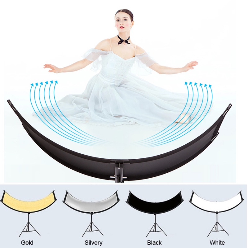 U-shaped Curved Photography Foldable Reflector with Bracket 4 in 1 ...