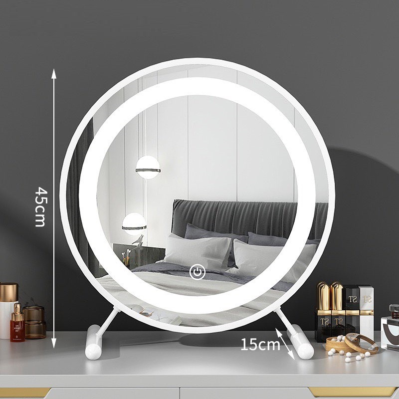 DEKO LED Round Mirror Cermin Bilik Vanity Mirror Bathroom Mirror Kaca ...