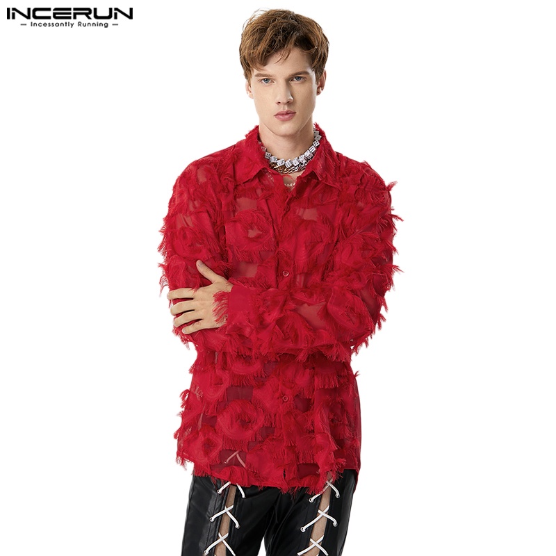 INCERUN Men's Feather Tassel Long Sleeve Shirt | Shopee Malaysia