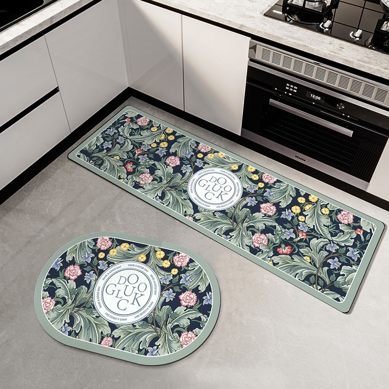 SUMAIRU Colorful Flower Kitchen Rugs Vintage Retro Classic Flower ...