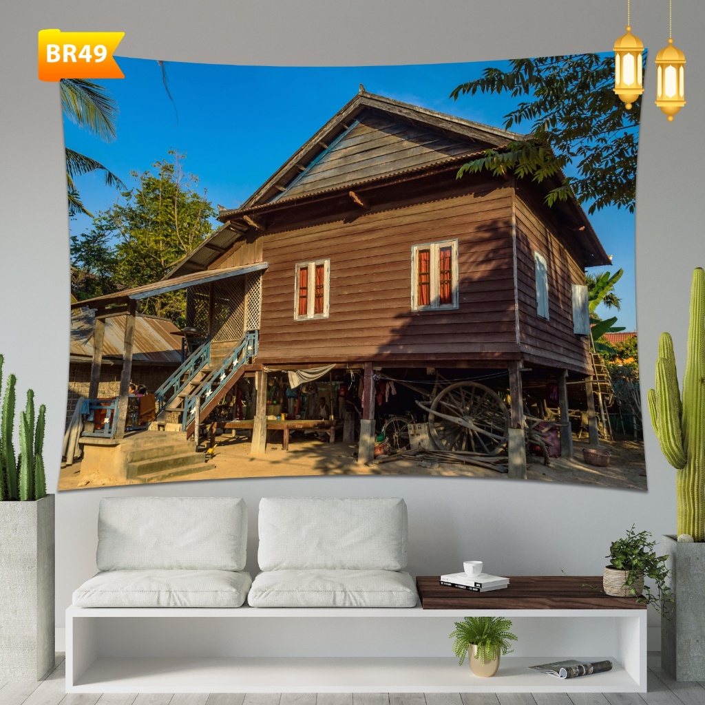 Banner Decoration / Backdrop Rumah Kampung Hari Raya Aidilfitri ...