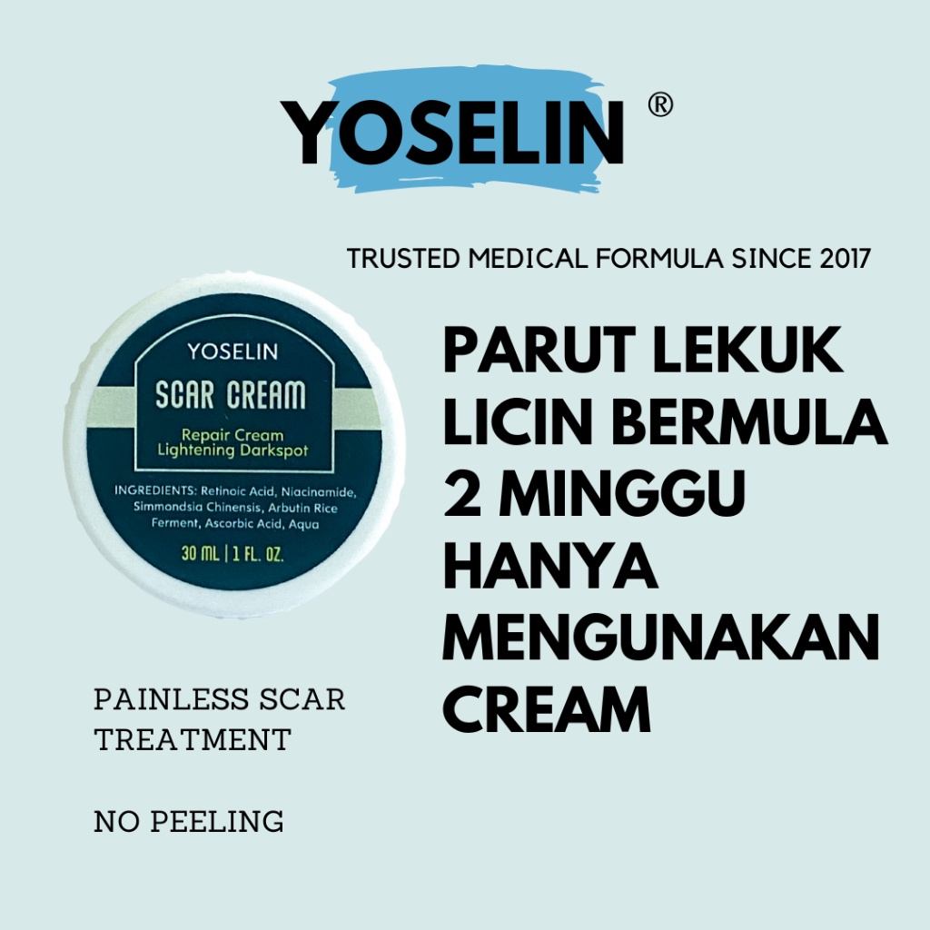 Scar Cream Parut Lekuk Treatment Yoselin® Acne Scars PIE PIH Kudis Mask ...