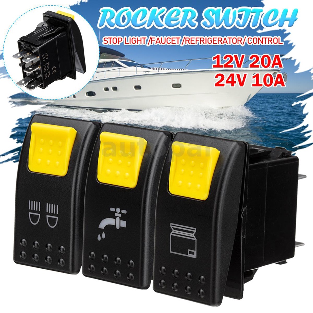 Waterproof Rocker Toggle Switch Car Boat Marine Rocker Switch Button ...