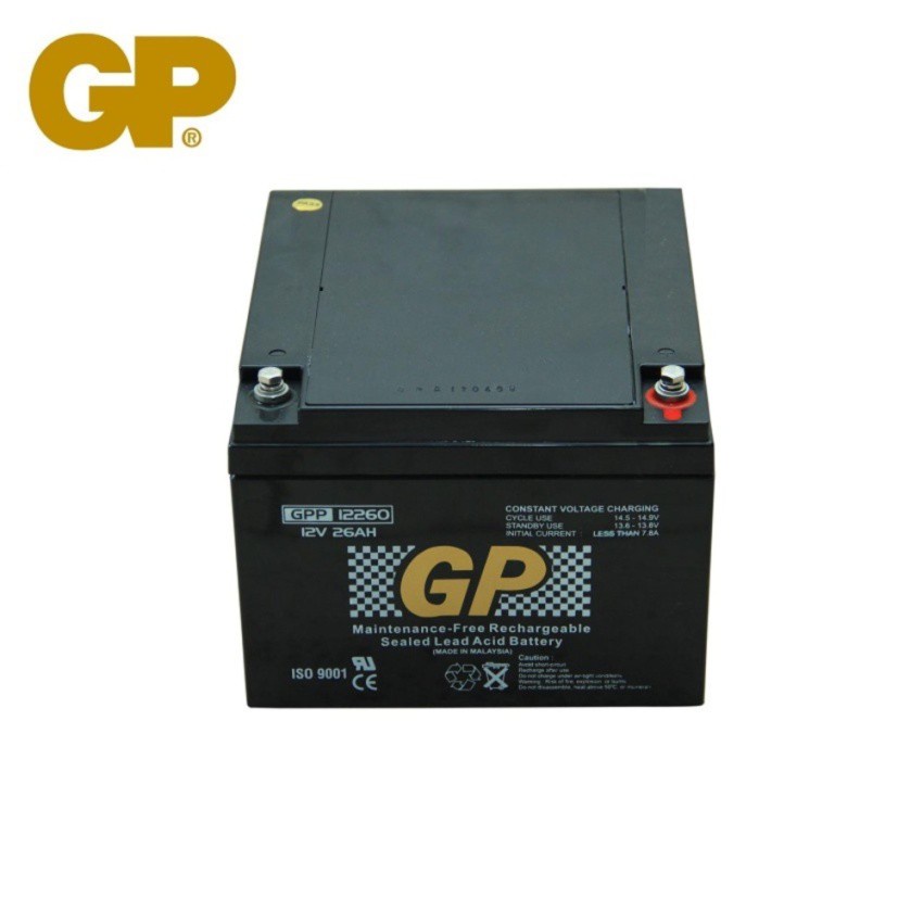 GENUINE GP 12V 26Ah Rechargeable Sealed Lead Acid Battery - GPP12260 ...