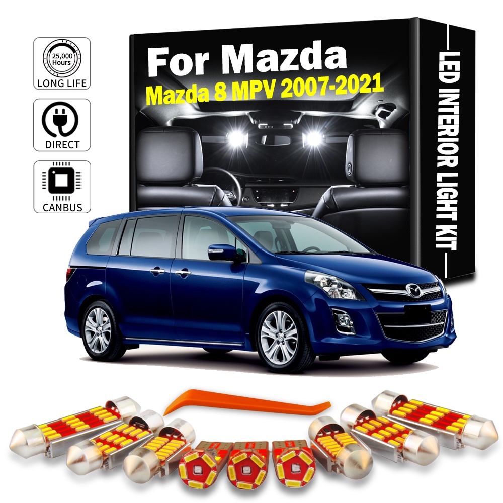 10Pcs Canbus LED Interior Dome Map Light Kit For Mazda 8 MPV 2007-2014 2015 2016 2017 2018 2019 ...