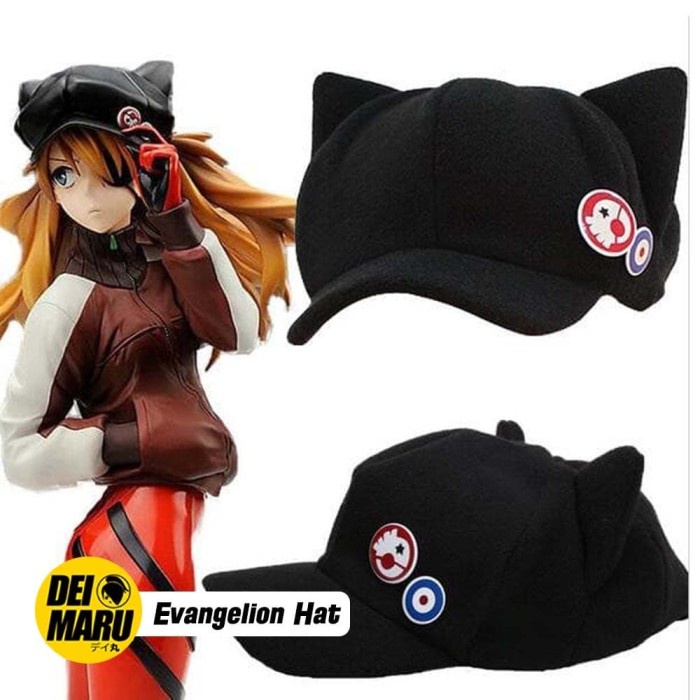HITAM Asuka Langley Evangelion Anime Black Cosplay Hat | Shopee Malaysia