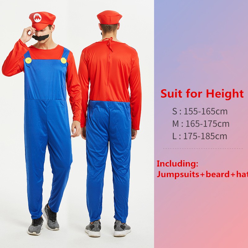 Adult Kids Super Mary Halloween Costumes Cosplay Show Costume Set ...