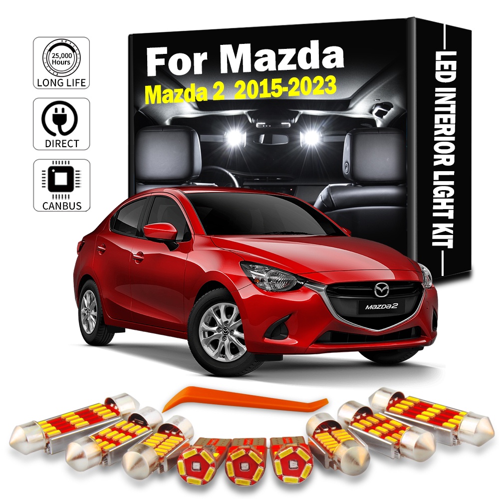 8Pcs LED Interior Map Dome Light Kit For Mazda 2 2015 2016 2017 2018 ...