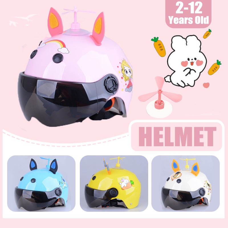 Kids Helmet Children Cute Cartoon Bear Ears Motorcycle Protection ...