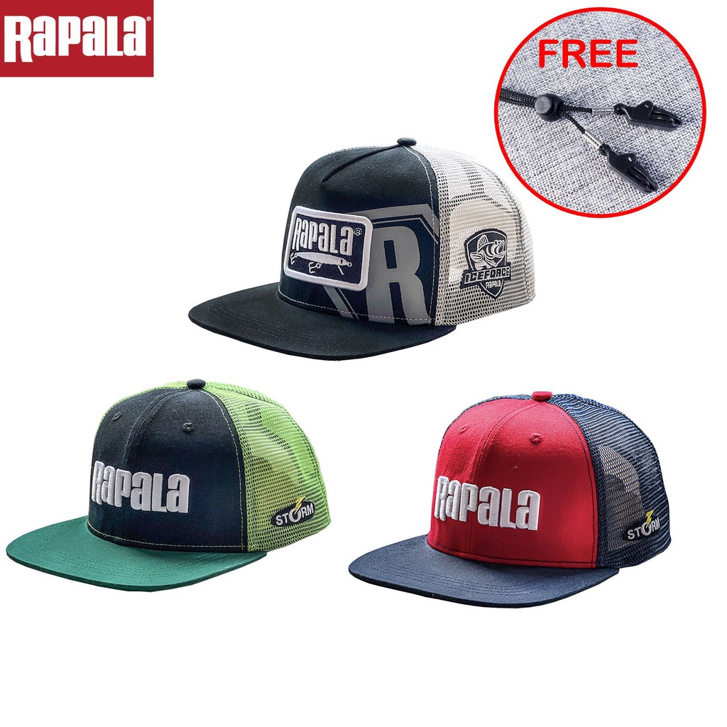 Rapala Flat brim Cap 2023 Fishing Cap Free Cap Clip | Shopee Malaysia