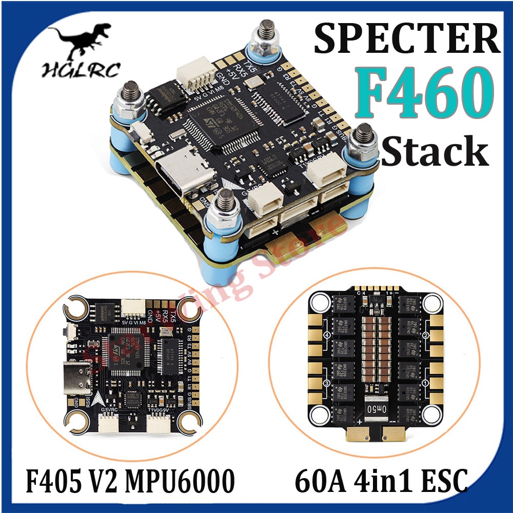 HGLRC SPECTER F460 Stack F405 V2 MPU6000 Flight Controller BLHELI_S 60A ...