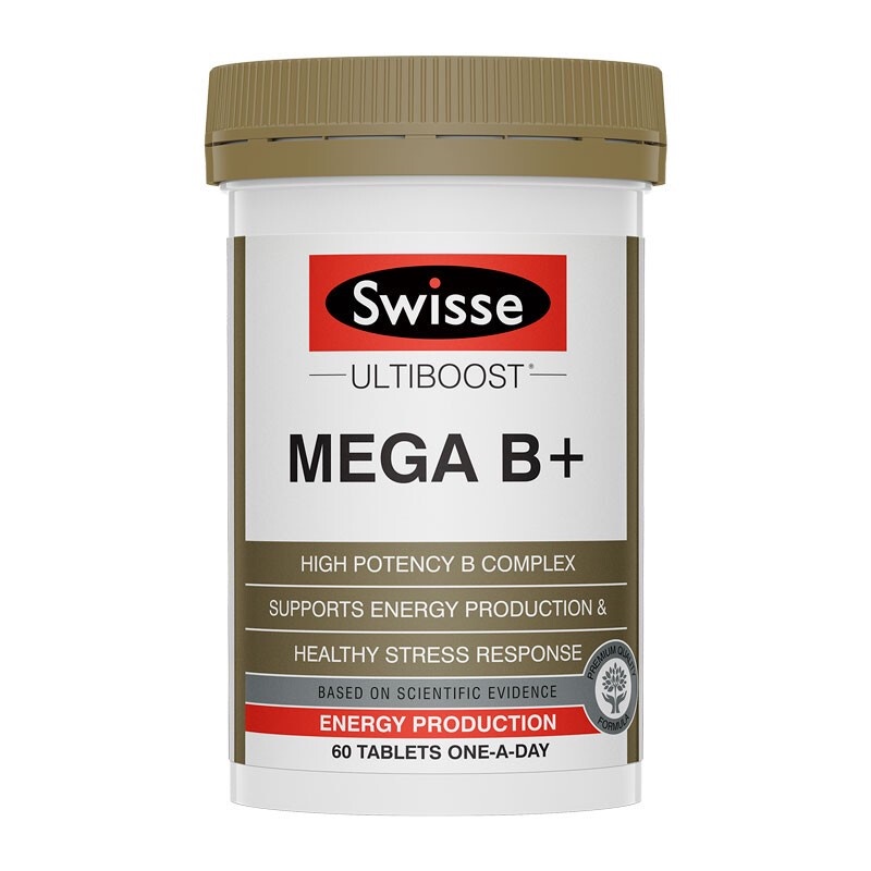 Swisse Ultiboost Mega B + Multivitamins 60 Tablets Vitamin B Mineral ...