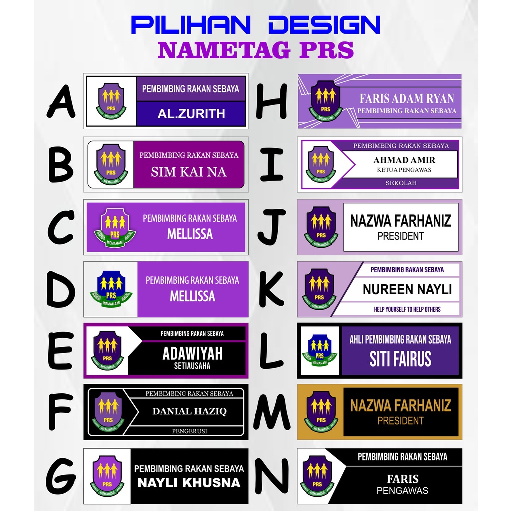 NAME TAG EPOXY ACRYLIC PEMBIMBING RAKAN SEBAYA (PRS) | Shopee Malaysia