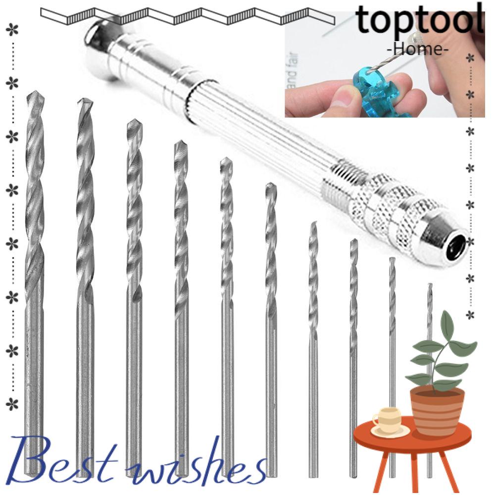 TOPTOOL Hand Twist Drill, With Keyless Chuck 0.8mm-3.0mm HSS Drill Bits Hand Drilling Tool ...