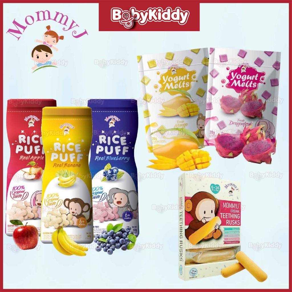 MommyJ Pure Rice Puffs Real Banana / Apple / Blueberry Teething Rusks ...