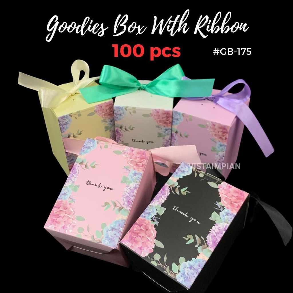 DG175 : 100pcs Doorgift Box | Goodies Box With Ribbon | Kotak Goodies ...