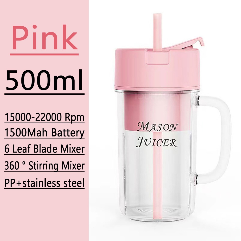 💯READY STOCK Portable Electric Juicer Blender With Straw Mini Juicing ...