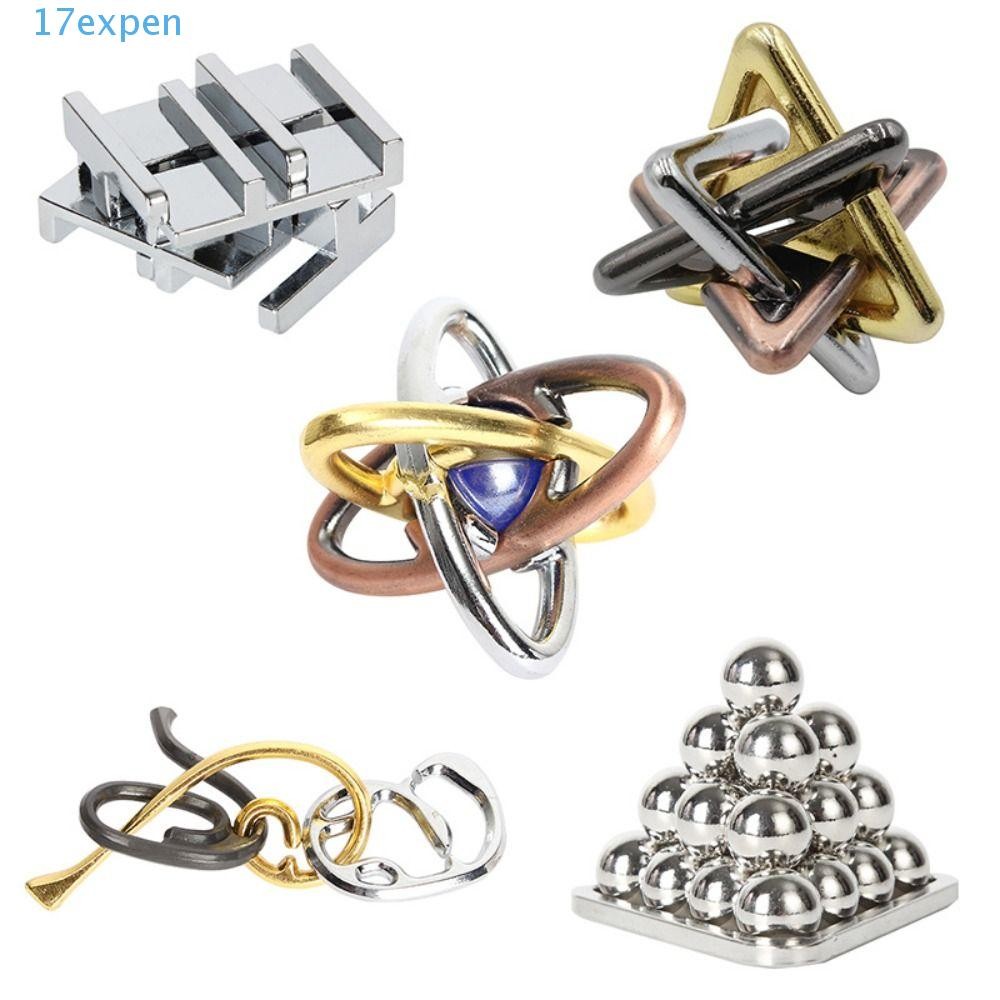 EXPEN Alloy Brain Teaser Puzzle Toys, Luban Lock Unlock Toy Unlock Toy ...