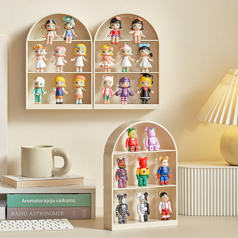 盲盒展示架收納盒Wall shelf hand-made model Pop Mart crybaby Molly Baby three ...