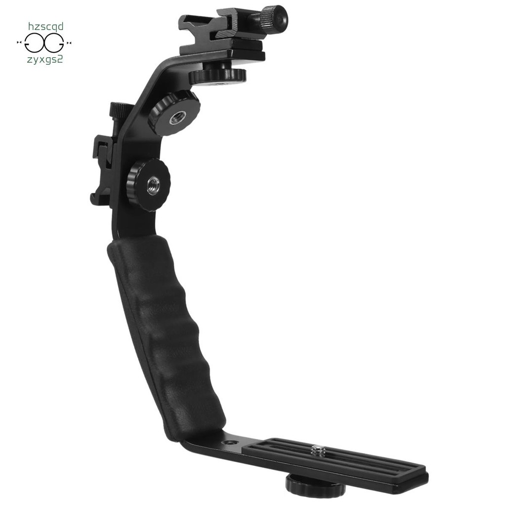 Camera L Bracket Mount Video Grip L-Bracket Dual Flash Cold Shoe Mount ...
