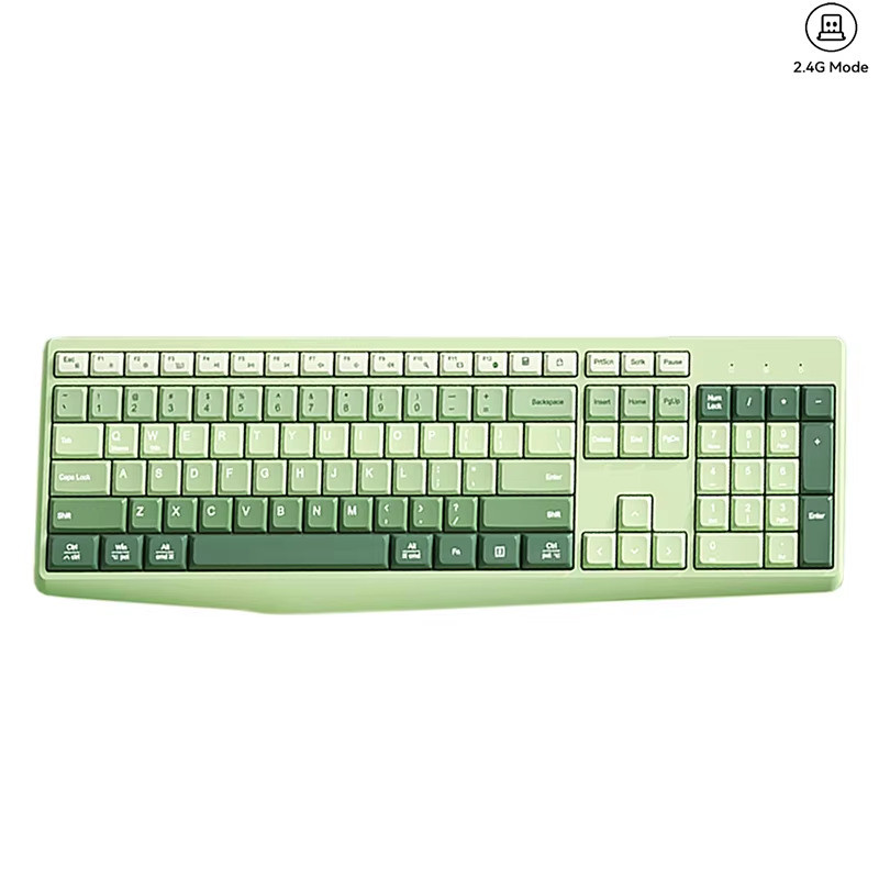 Ergonomic 2.4G Plug and Play Wireless Keyboard Full Size 106 Keys Low ...