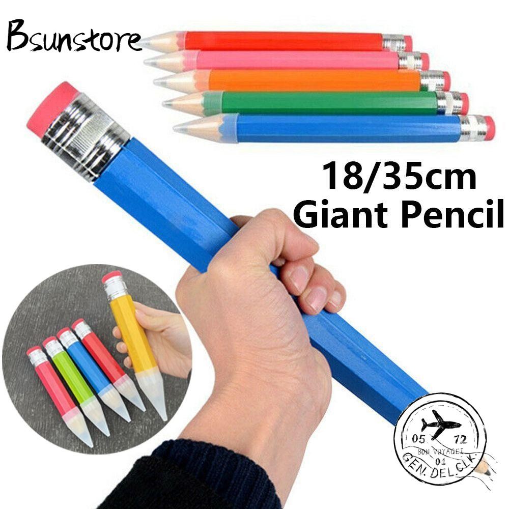 BSUNS1 Giant Pencil, 18/35CM With Eraser Big Pencil, Fashion Wooden ...