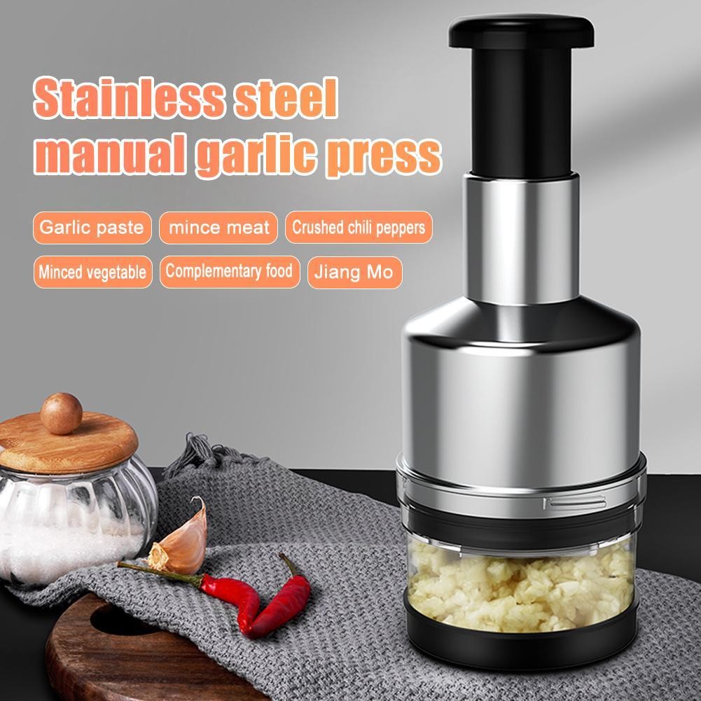 Kitchen Stainless Steel Onion Garlic Hand Press Chopper Pepper Nuts ...