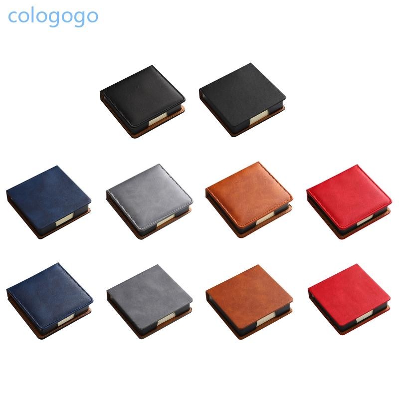 COLO Fashion Sticky Note Organizer Box Leather Memo Pad Dispenser ...