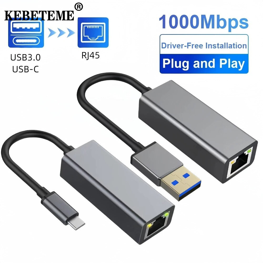 USB Type C Ethernet Adapter 1000Mbps USB 3.0 RJ45 Network Card For ...